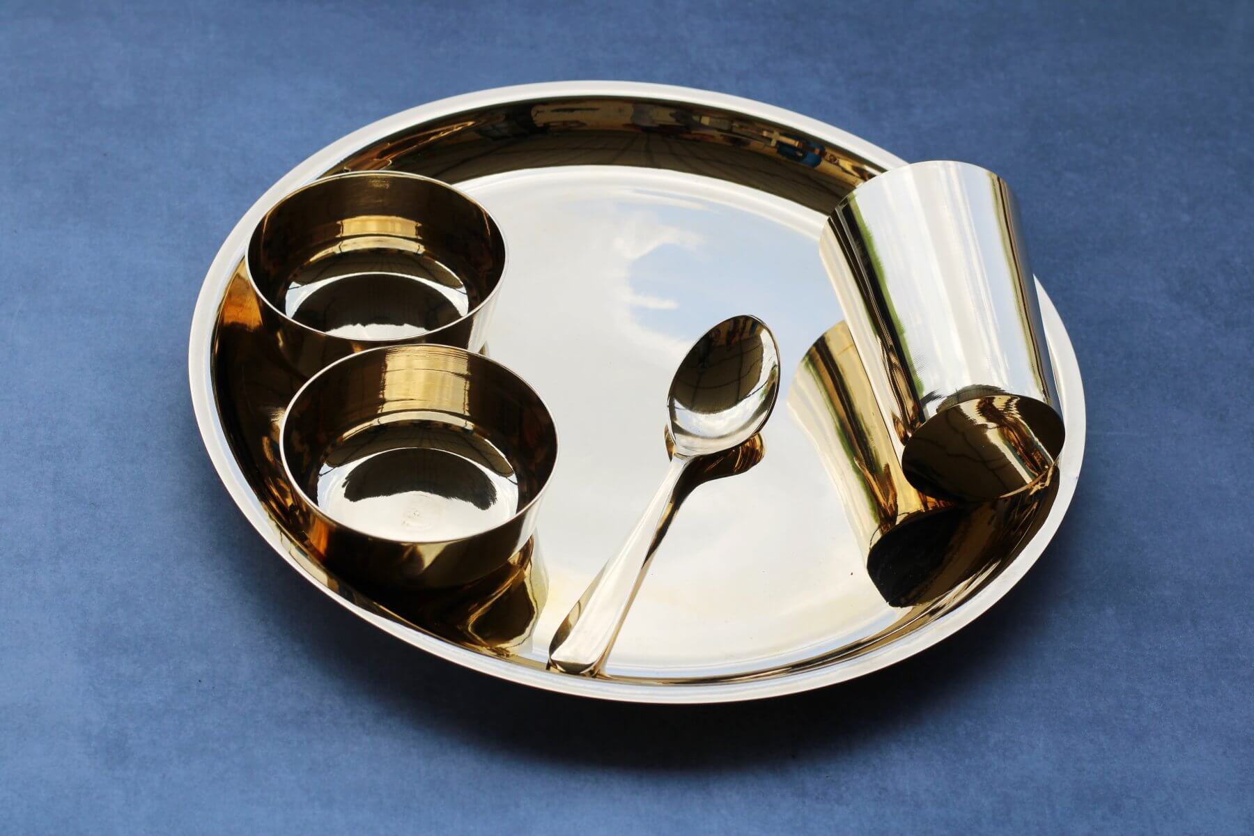 Janak Bronze (Kansa) Apple Thali Dinner Set - Nayana - JANAK - KTP